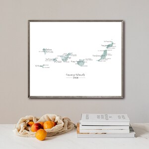 Canary Islands Map-canary Islands Poster-minimalist Map Print ...