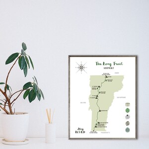 The Long Trail Map-vermont Long Trail Hiking Map Print-the Long Trail ...