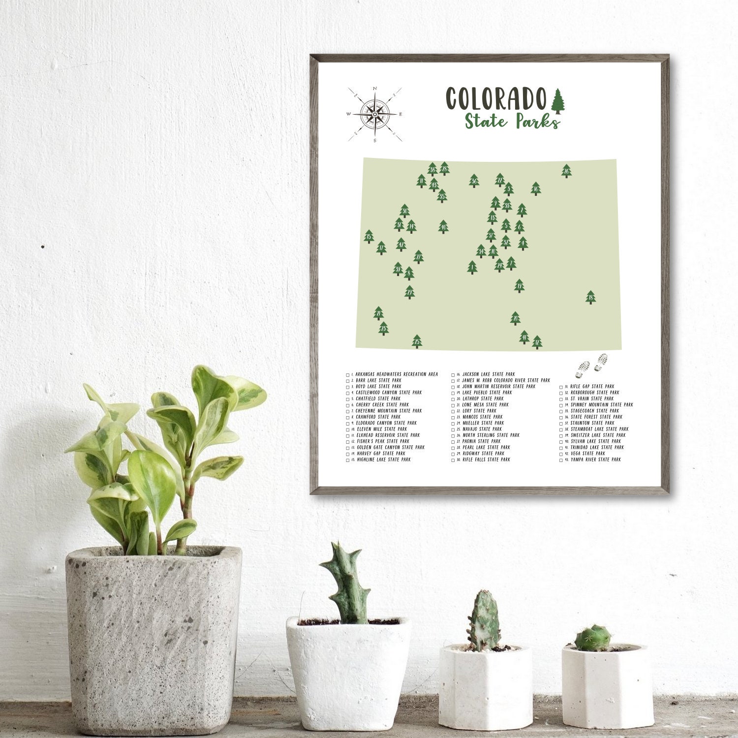 Colorado State Parks Map-colorado State Parks Checklist-state - Etsy
