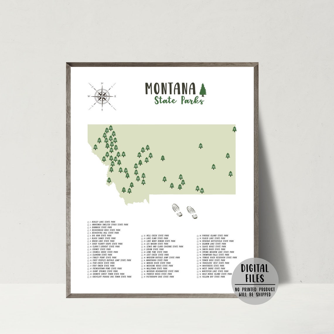 Montana State Parks Map Print-montana State Parks - Etsy