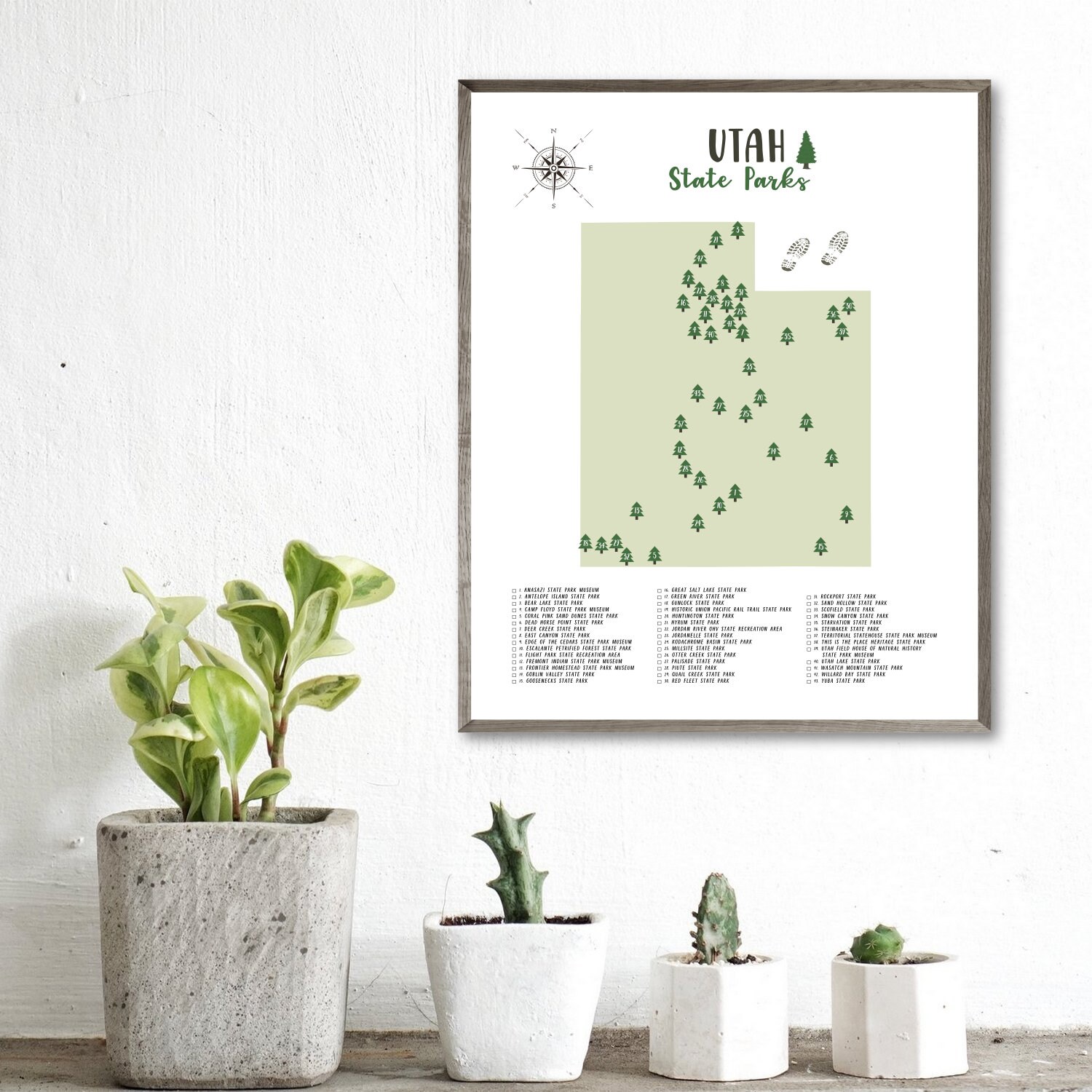 Utah State Parks Map-utah State Parks Checklist-state Parks of | Etsy