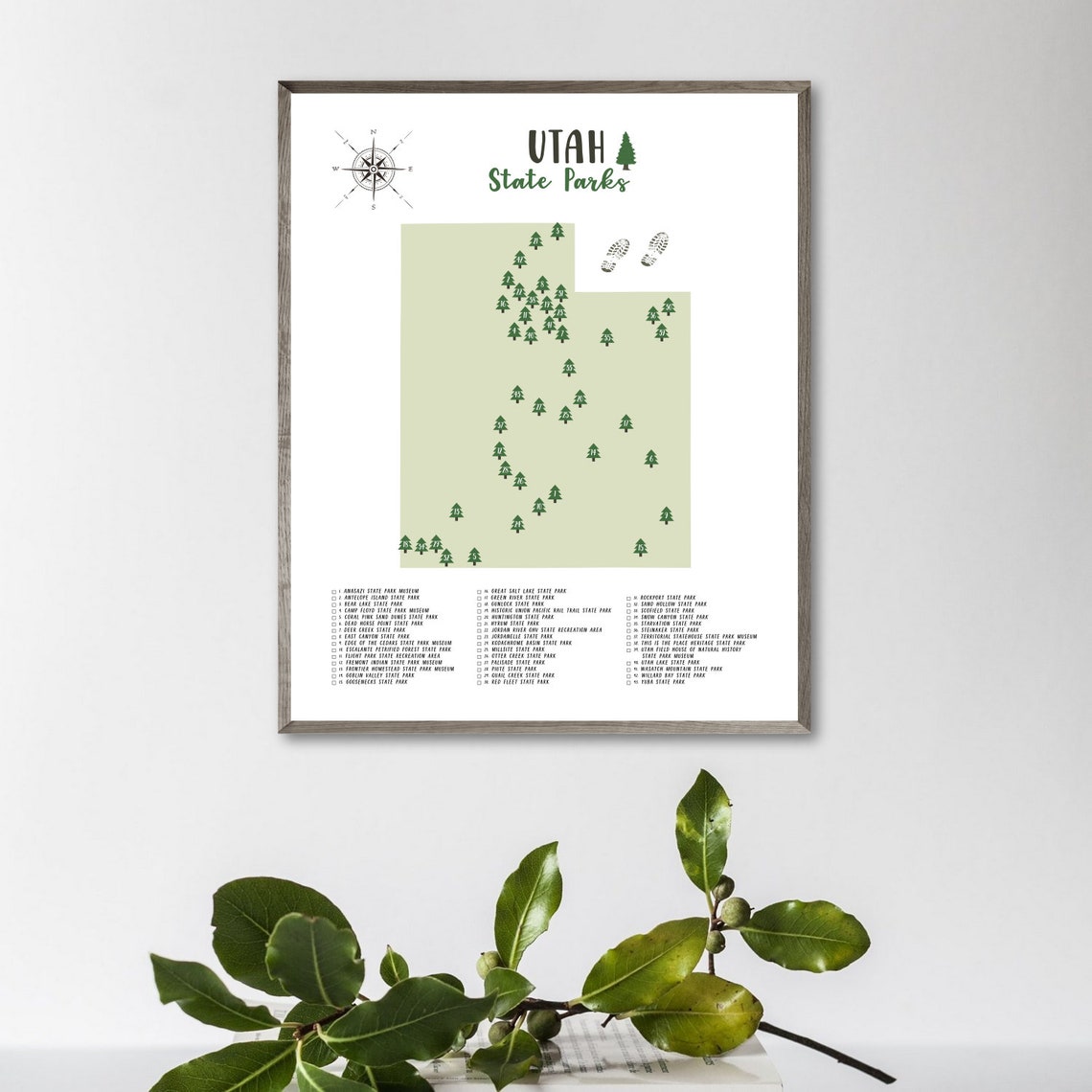 Utah State Parks Map-utah State Parks Checklist-state Parks of | Etsy