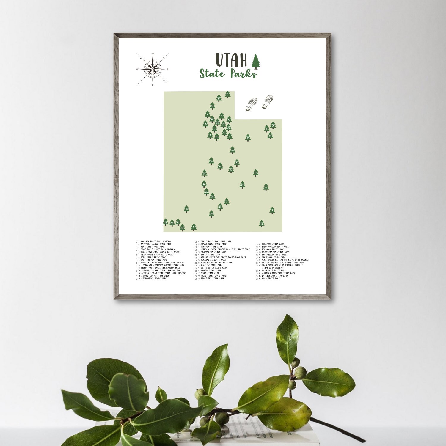 Utah State Parks Map-utah State Parks Checklist-state Parks of | Etsy