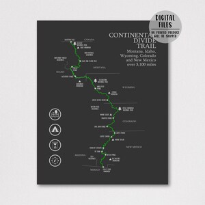 Continental Divide Trail Map-cdt Hiking Map-continental Divide Trail ...