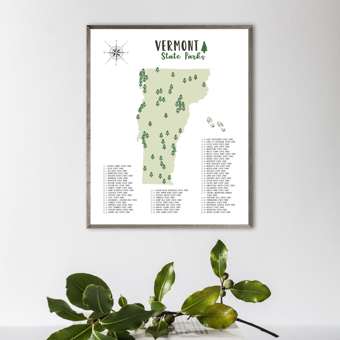 Vermont State Parks Map Print-vermont State Parks - Etsy