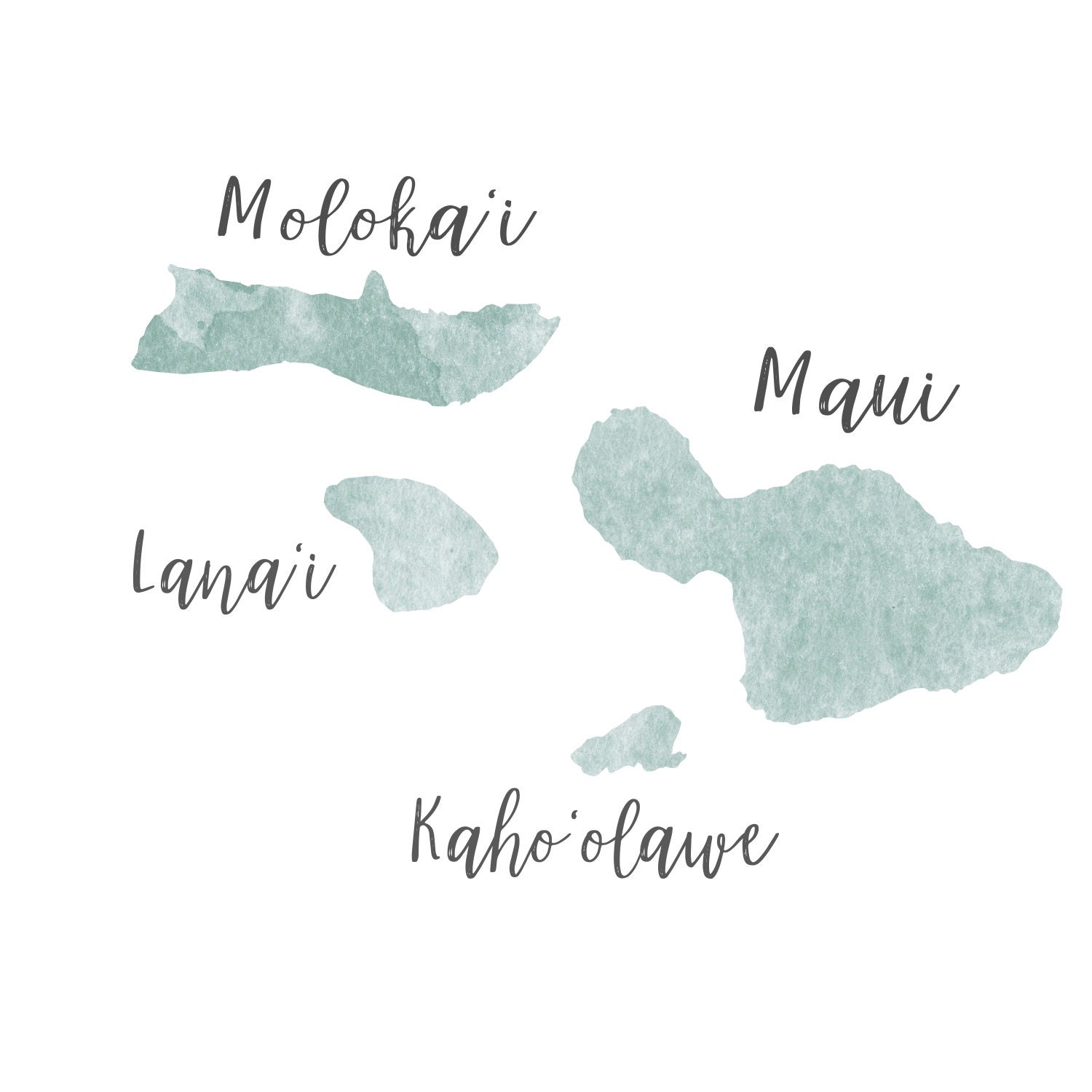 Hawaii Map-hawaiian Island Map Print-hawaii Poster-minimalist Map ...