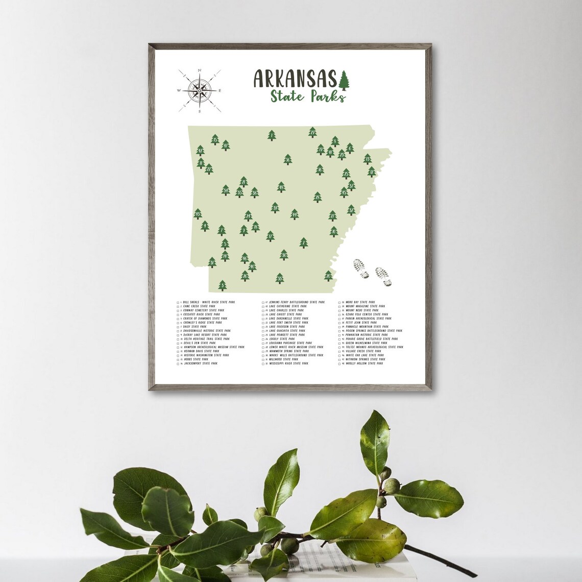 Arkansas State Parks Map Print-arkansas State Parks | Etsy