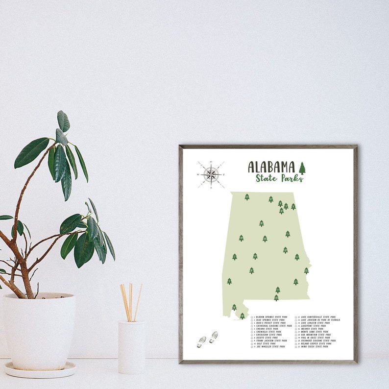 Alabama State Parks Map-state Parks of Alabama Map - Etsy