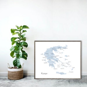 Greece Map-greek Island Map Print-greece Poster-minimalist Map ...
