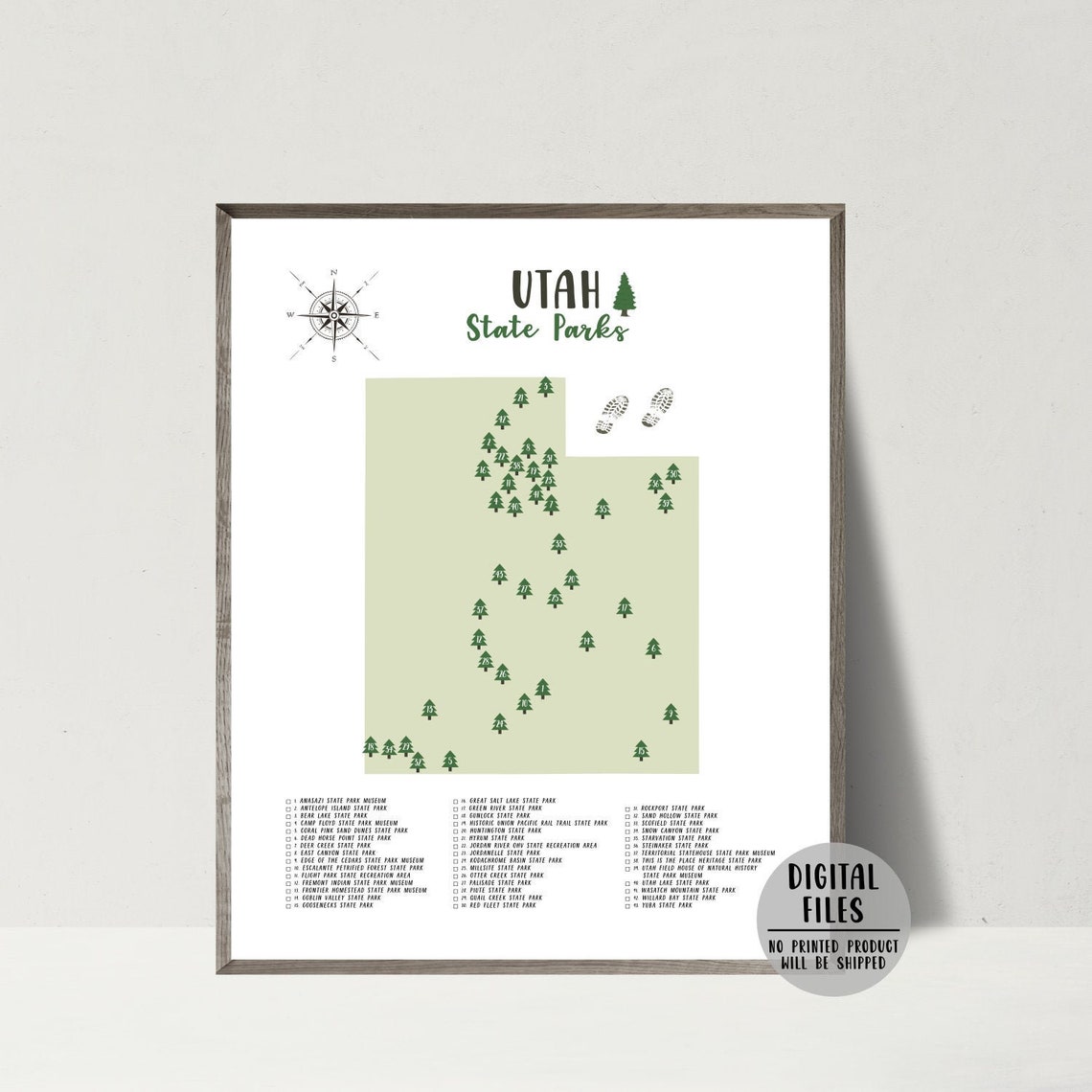 Utah State Parks Map-utah State Parks Checklist-state Parks of | Etsy