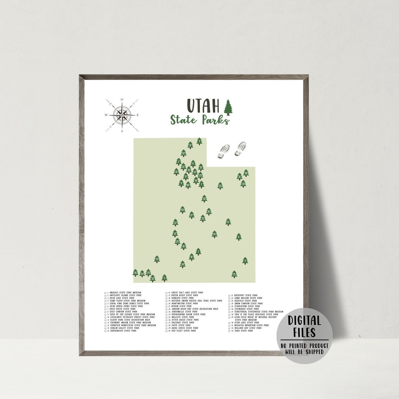 Utah State Parks Map-utah State Parks Checklist-state Parks of | Etsy