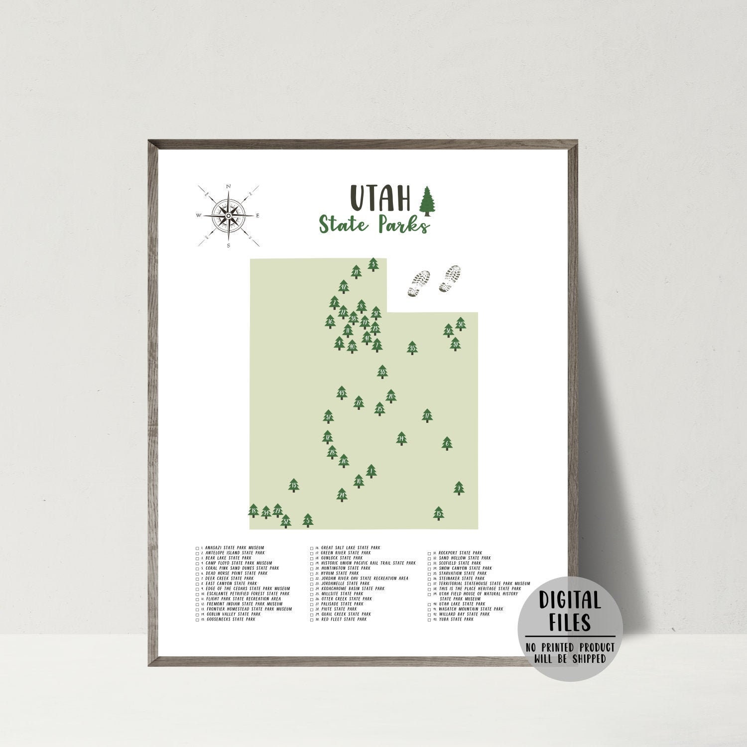 Utah State Parks Map-utah State Parks Checklist-state Parks of | Etsy