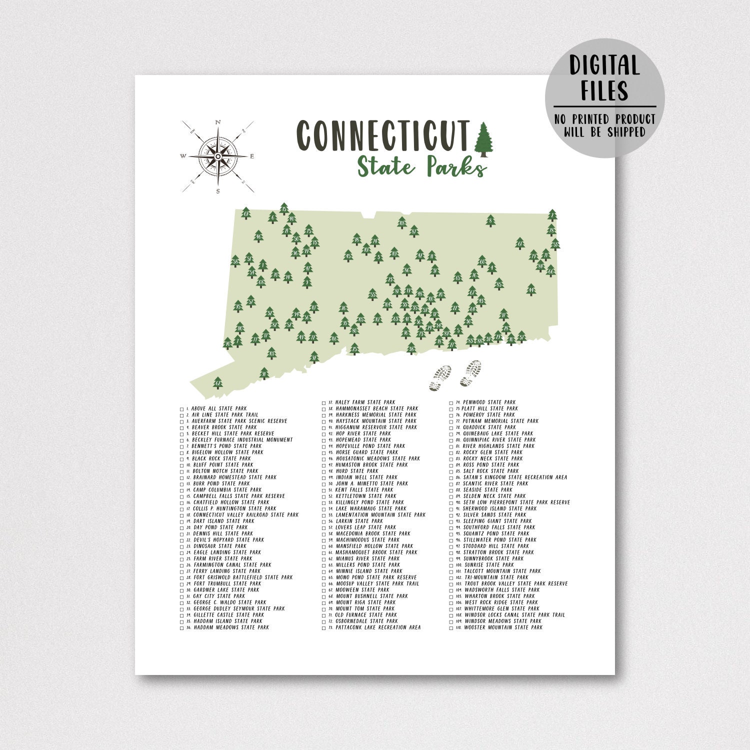 Connecticut State Parks Map-connecticut State Parks Checklist-state ...