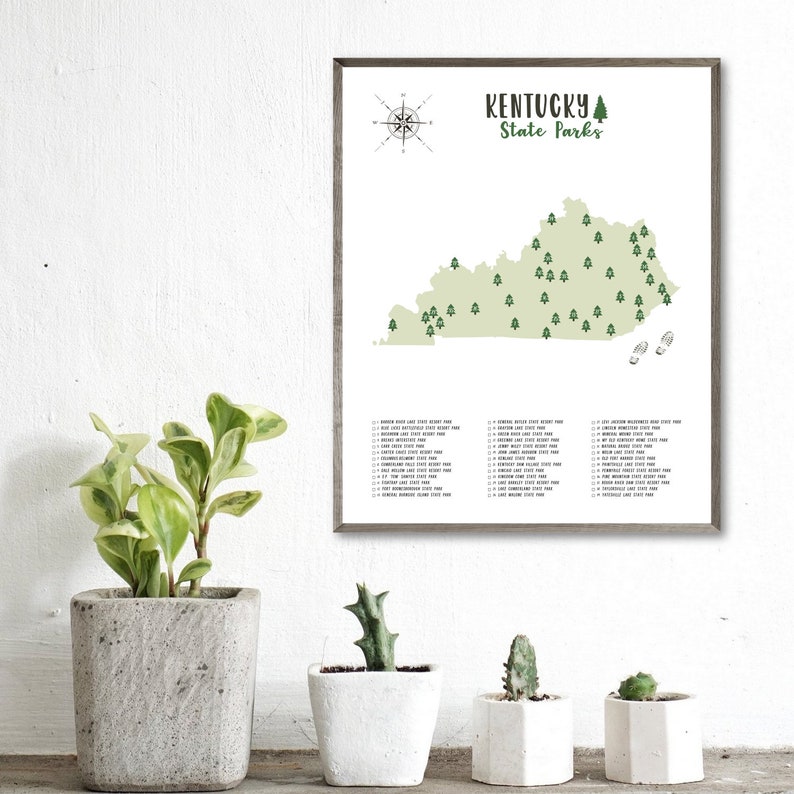 Kentucky State Parks Map Print-kentucky State Parks - Etsy