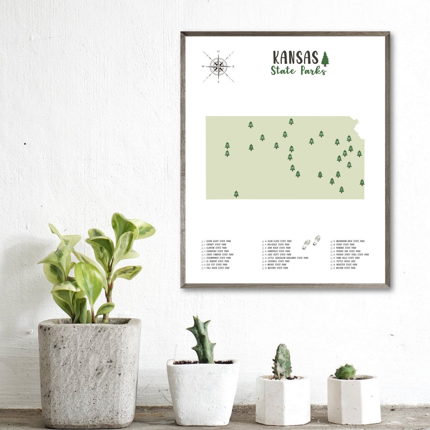 Kansas State Parks Map Print-kansas State Parks | Etsy