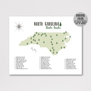 North Carolina State Parks Map-north Carolina State Parks Checklist ...