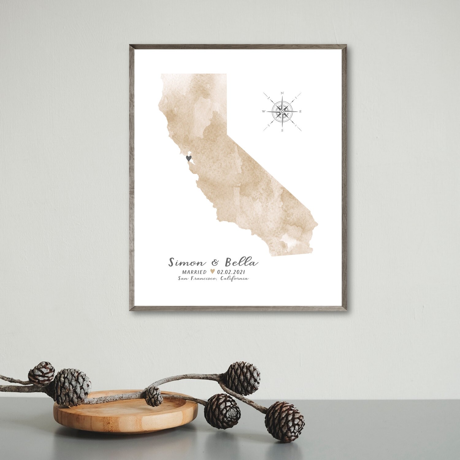 Personalized Engagement Map Gift-engagement Location Map - Etsy