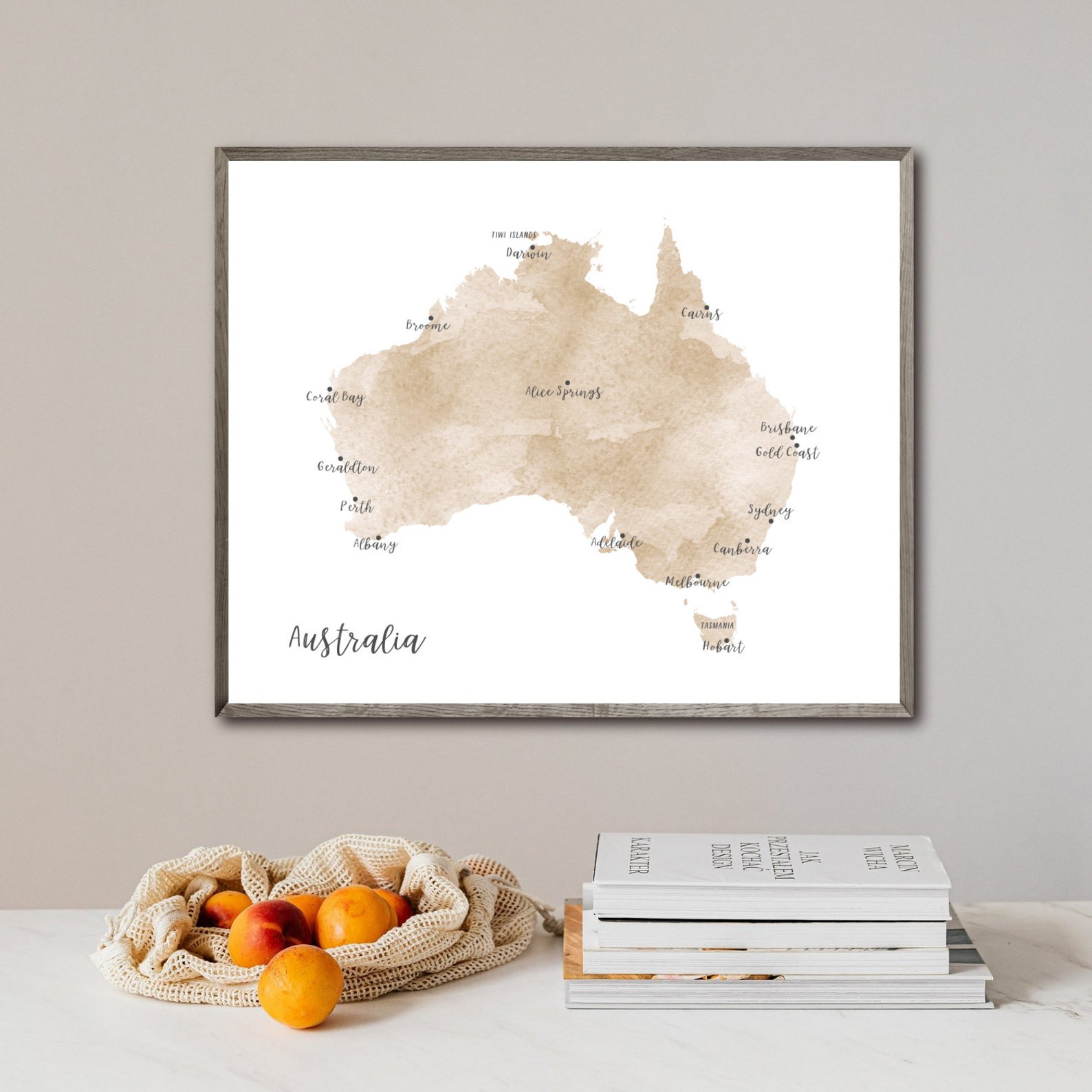 Australia Map-australia Poster-minimalist Map Print-watercolor - Etsy