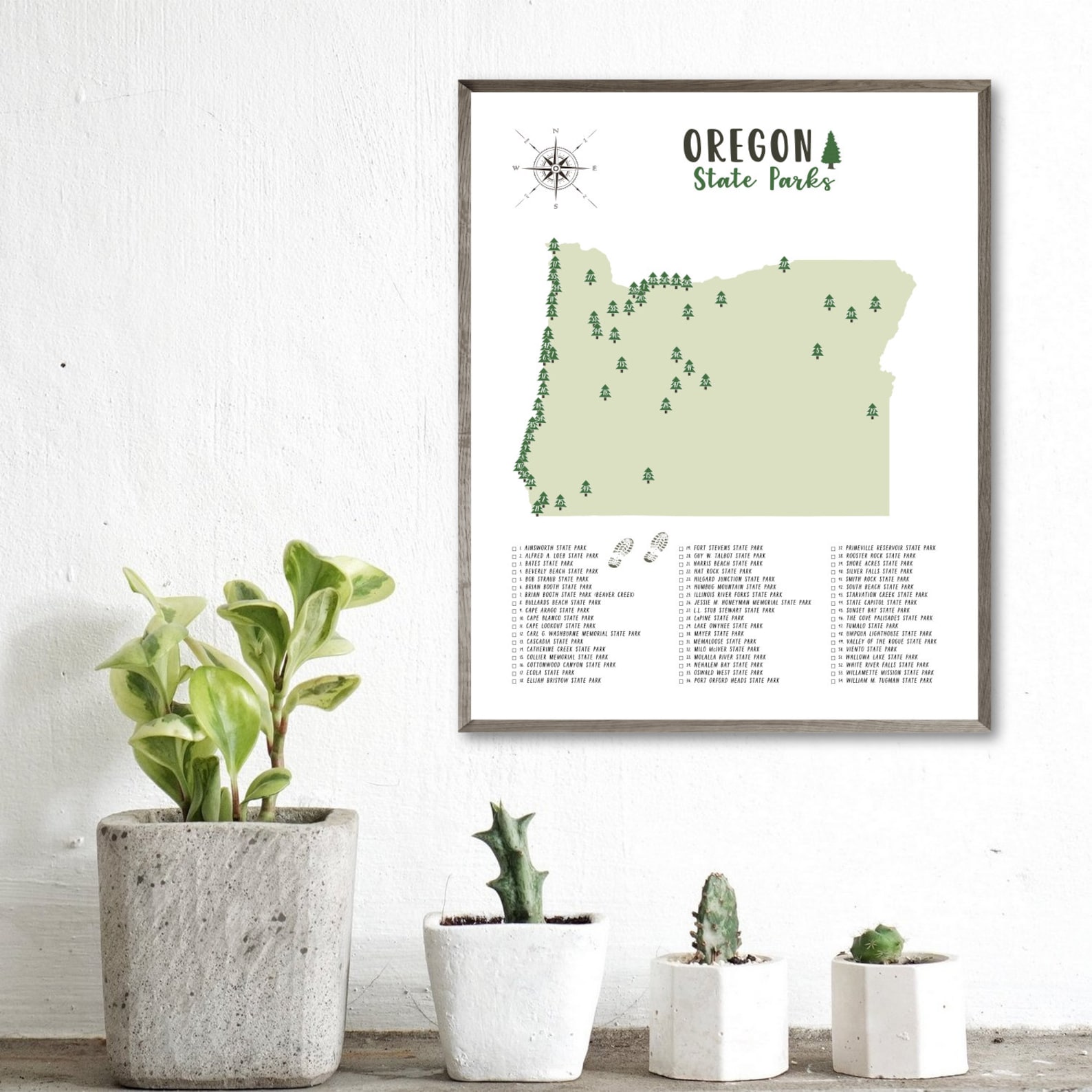Oregon State Parks Map-oregon State Parks Checklist-state - Etsy