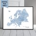 Europe Map-europe Poster-minimalist Map Print-watercolor Map Print-gift ...