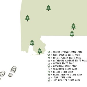 Alabama State Parks Map-state Parks of Alabama Map Print-alabama Parks ...