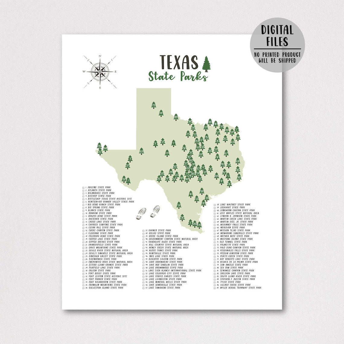 Texas State Parks Map-texas State Parks Checklist-state Parks of Texas ...