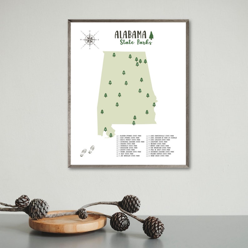 Alabama State Parks Map-state Parks of Alabama Map - Etsy