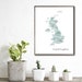 United Kingdom Map Print-uk Map Poster-minimalist Map-watercolor Map ...