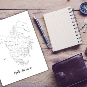 North America Map-labeled Map of America-outline Map-travel Tracker-map ...