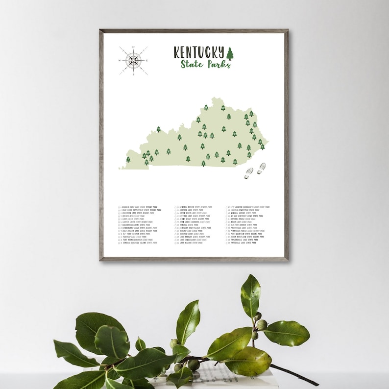Kentucky State Parks Map Print-kentucky State Parks - Etsy