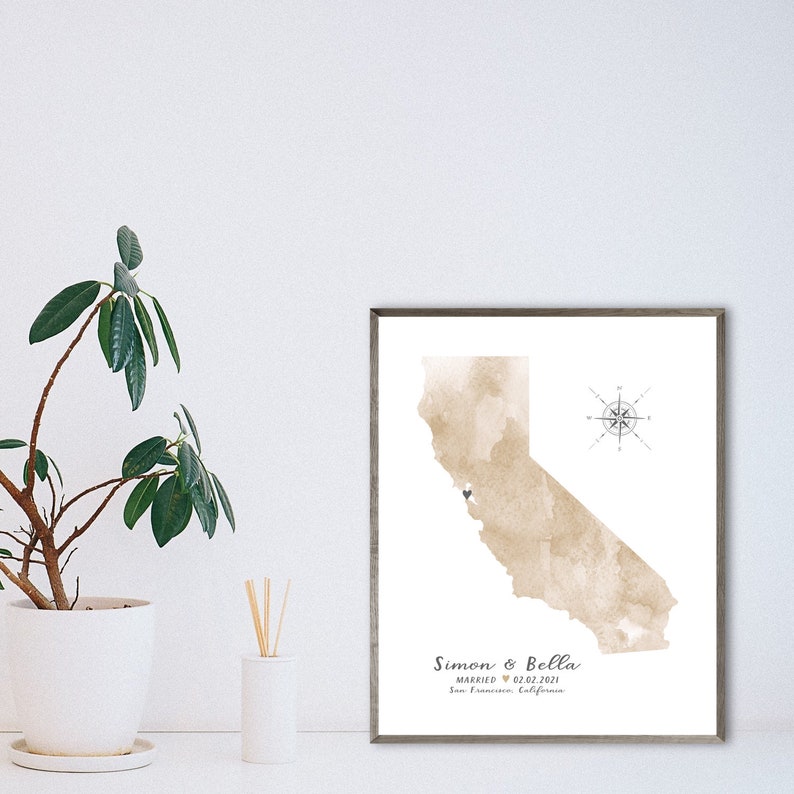 Personalized Engagement Map Gift-engagement Location Map | Etsy