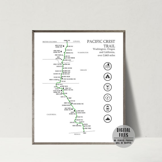 Printable Pct Maps Pacific Crest Trail Journal 2016 Ken Walker
