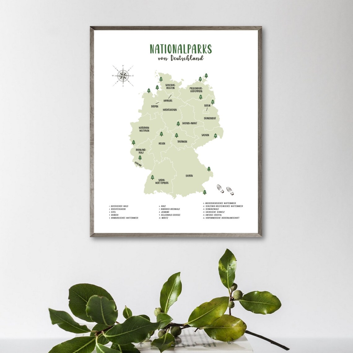 Germany National Parks Map-germany National Parks | Etsy