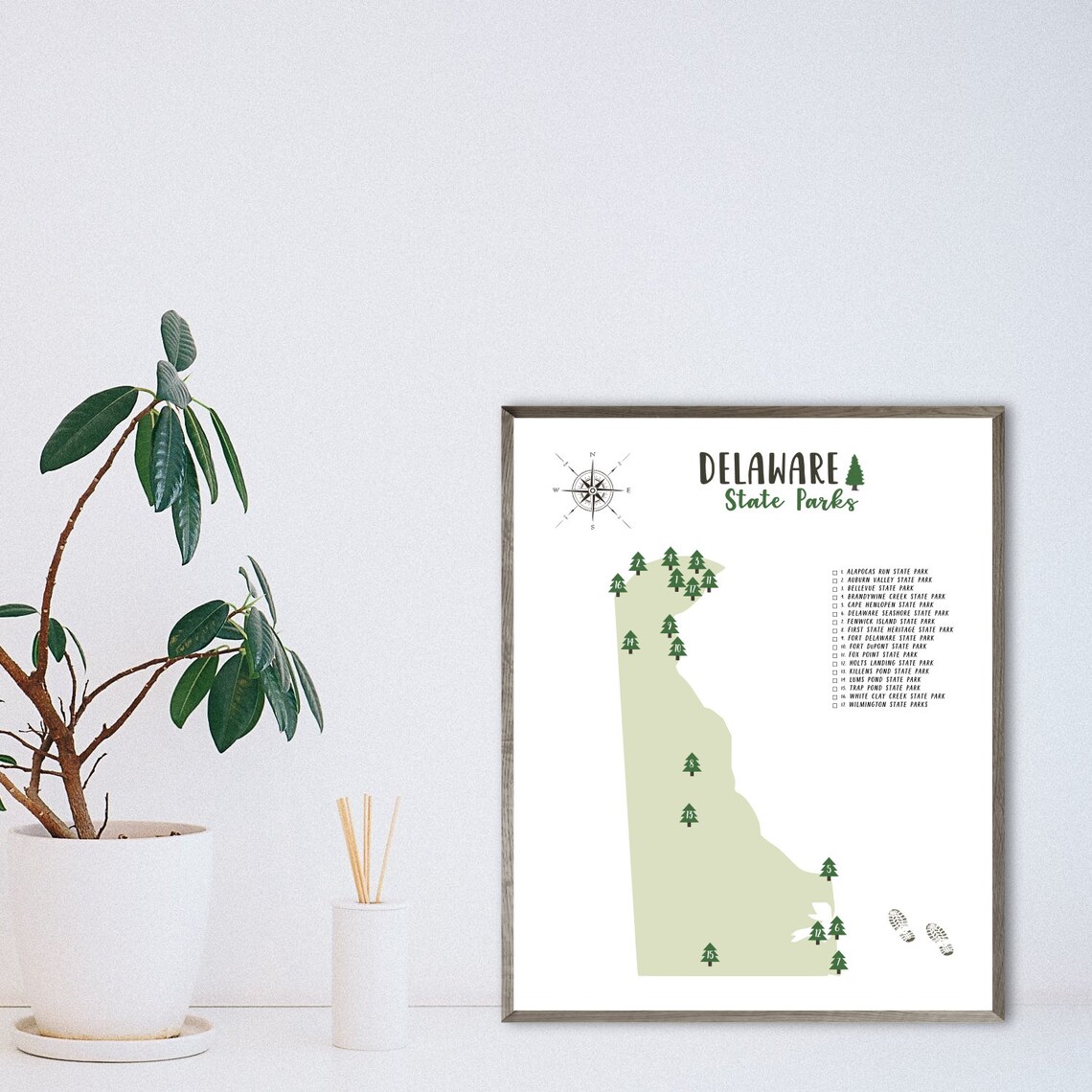 Delaware State Parks Map Print-delaware State Parks - Etsy