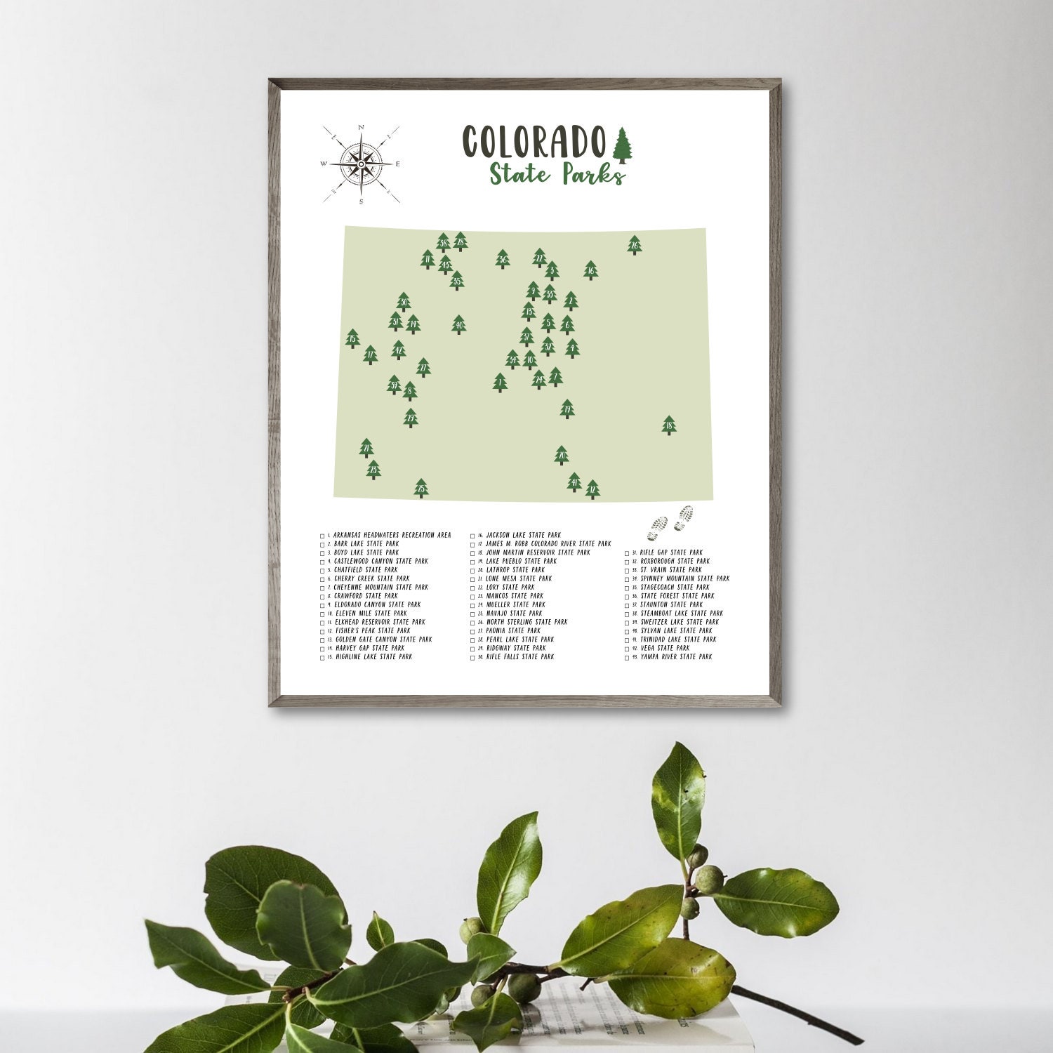 Colorado State Parks Map-colorado State Parks Checklist-state - Etsy