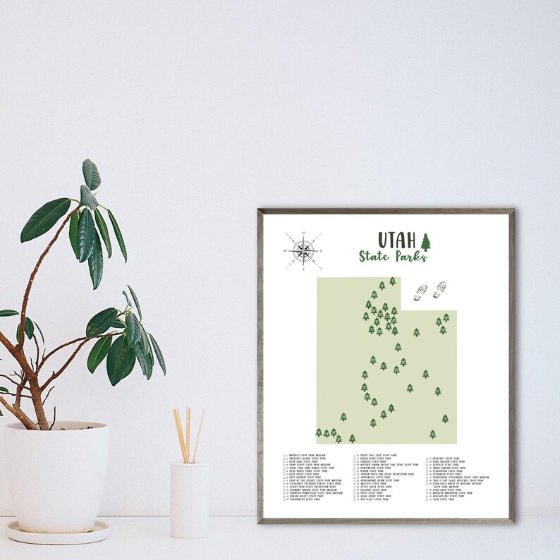 Utah State Parks Map-utah State Parks Checklist-state Parks of | Etsy