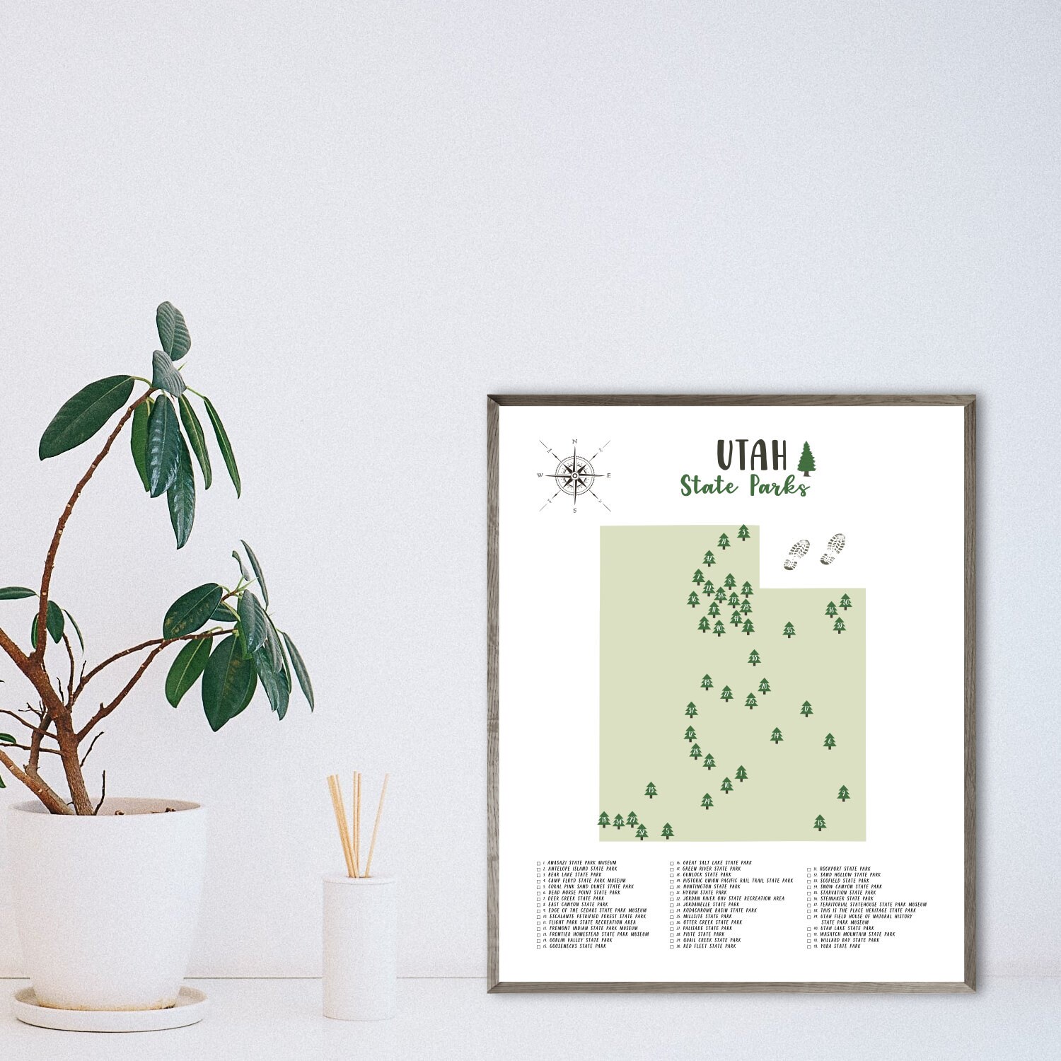 Utah State Parks Map-utah State Parks Checklist-state Parks of | Etsy