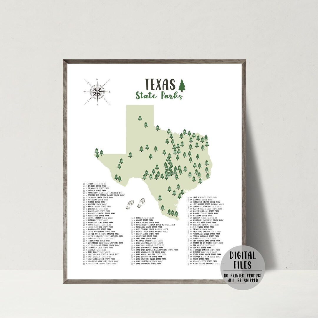 Texas State Parks Map-texas State Parks Checklist-state Parks of Texas ...