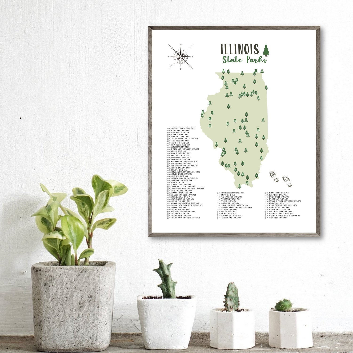 Illinois State Parks Map Print-illinois State Parks - Etsy