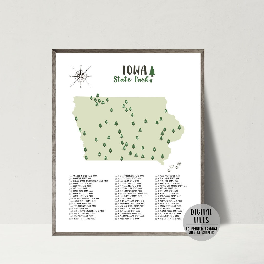 Iowa State Parks Map-iowa State Parks Checklist-state Parks of Iowa Map ...