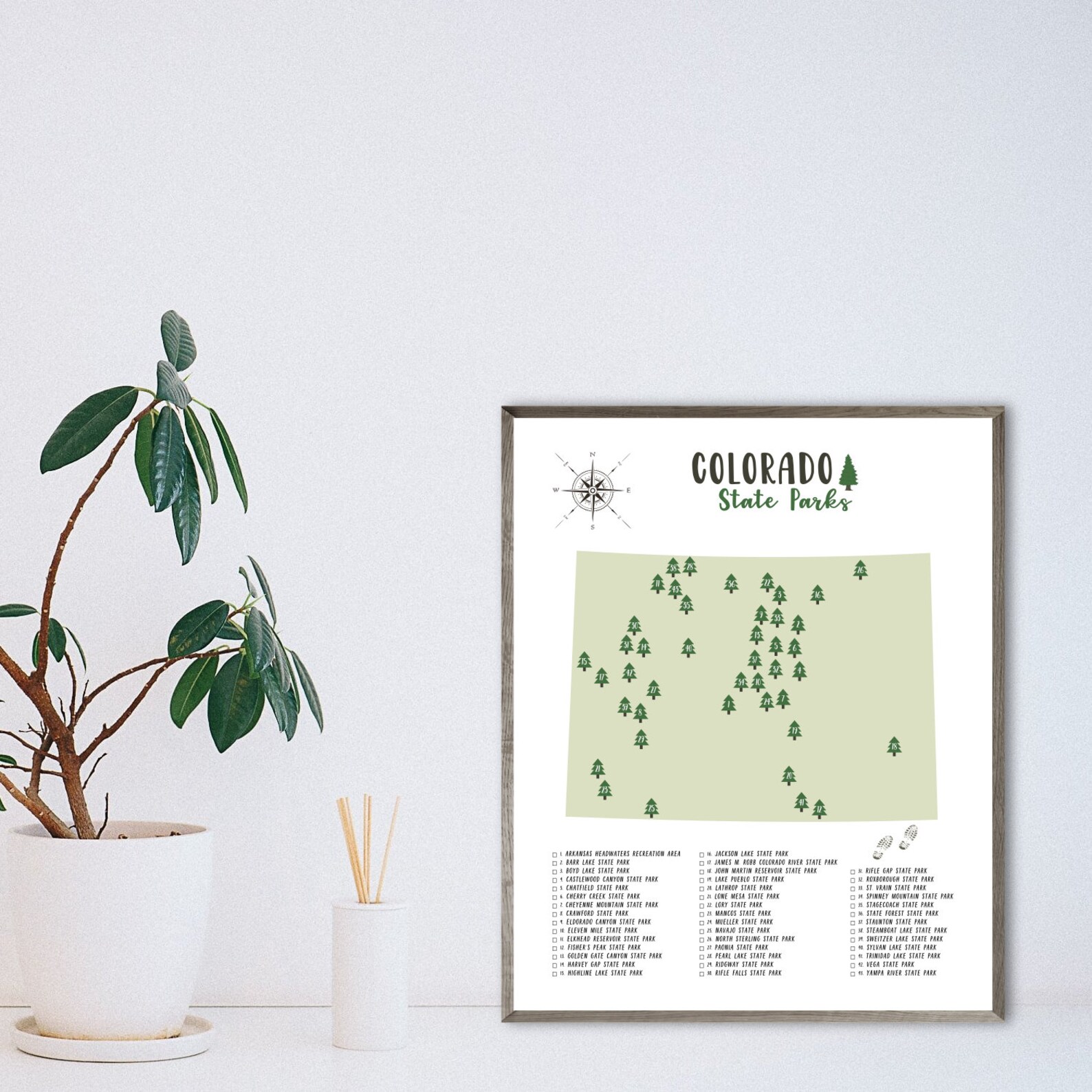 Colorado State Parks Map-colorado State Parks Checklist-state - Etsy