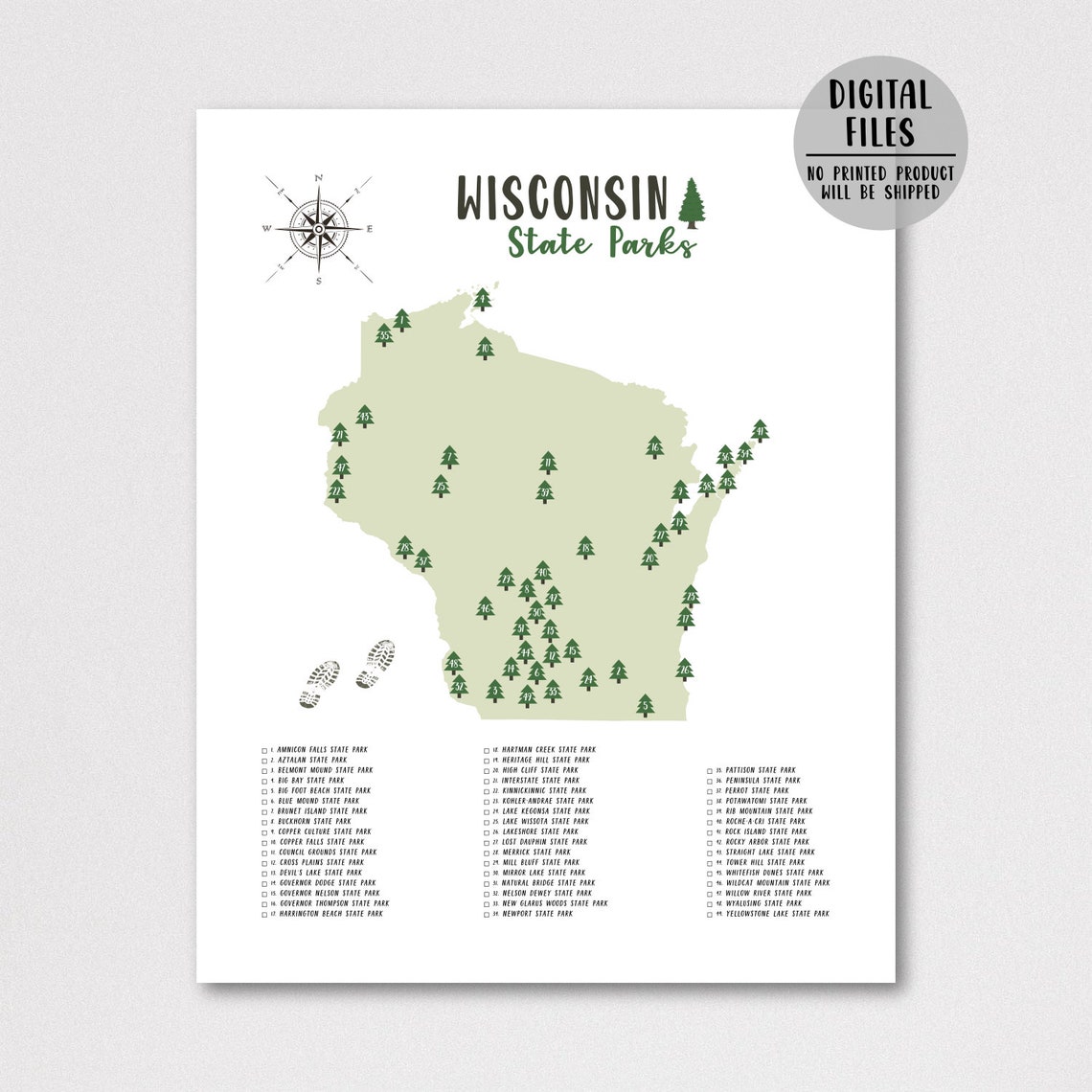 Wisconsin State Parks Map-state Parks of Wisconsin Map-wisconsin Parks ...