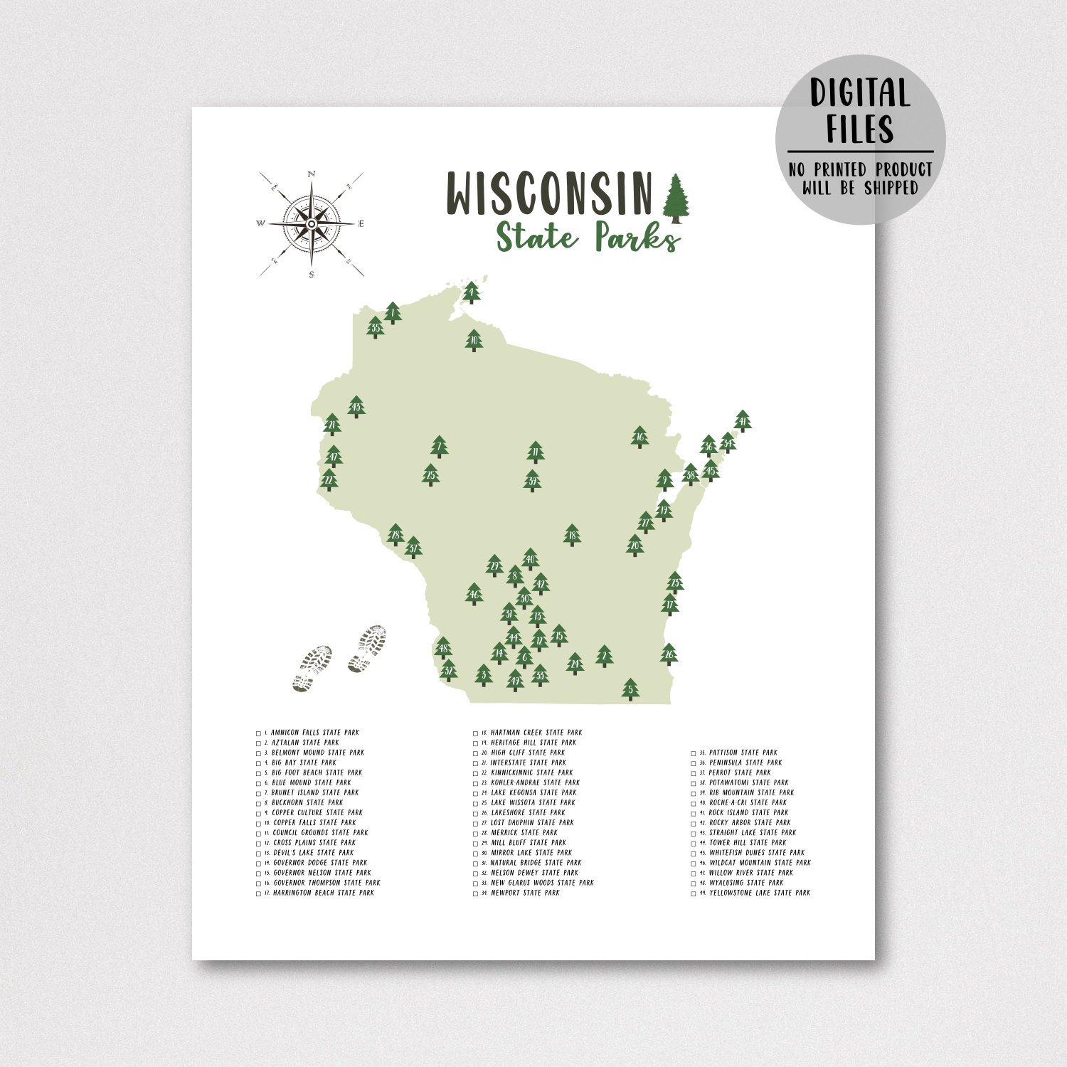 Wisconsin State Parks Map-state Parks of Wisconsin Map-wisconsin Parks ...