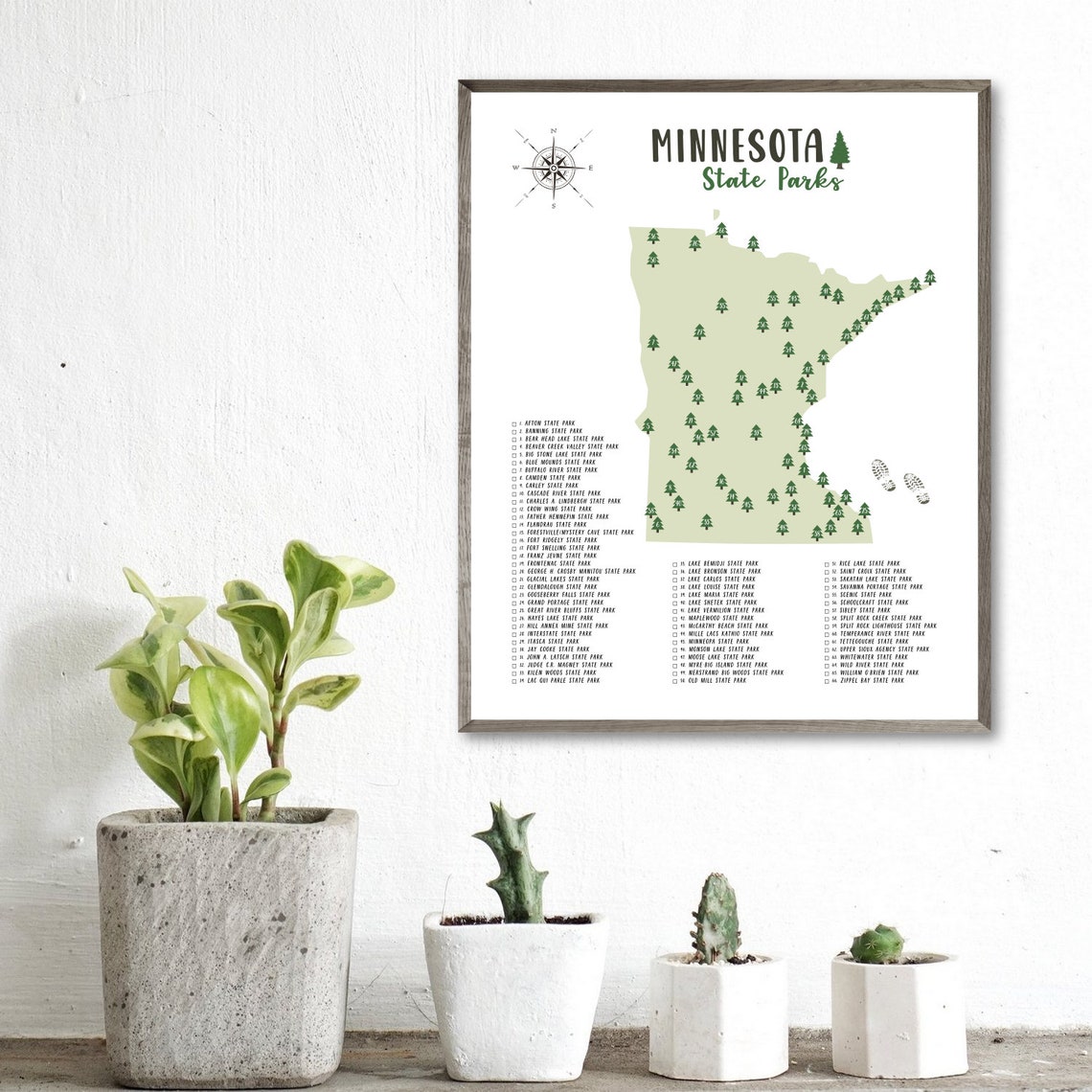 Minnesota State Parks Map Print-minnesota State Parks Checklist-state ...