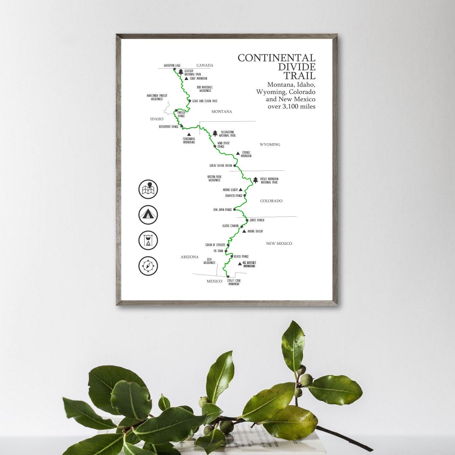 Continental Divide Trail Map-cdt Hiking Map-continental Divide - Etsy