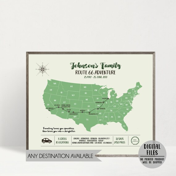 Wall Hangings Personalized Travel Map-Usa Road Trip Map-Custom Travel ...