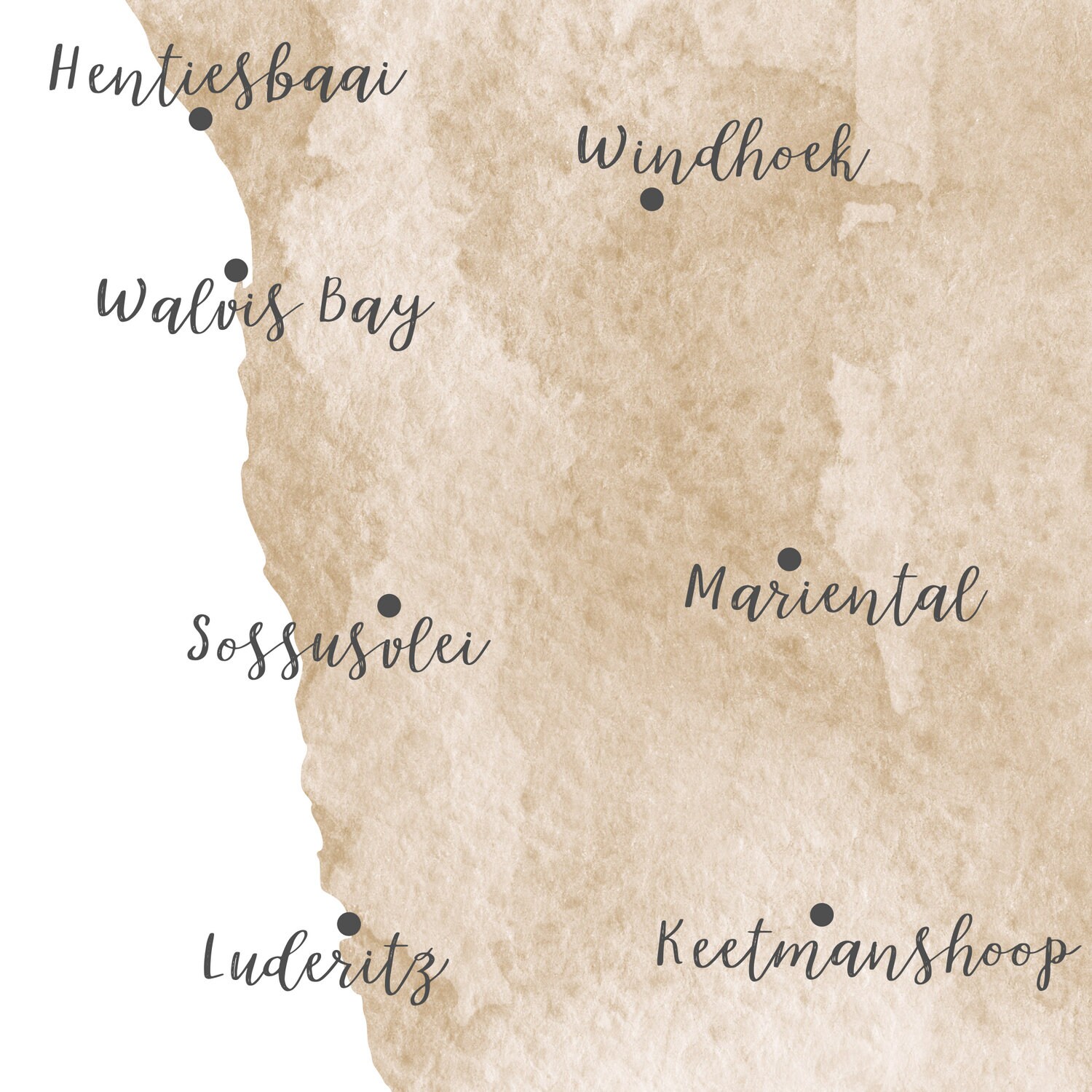 Namibia Map-namibia Map Poster-minimalist Map Print-watercolor Map ...