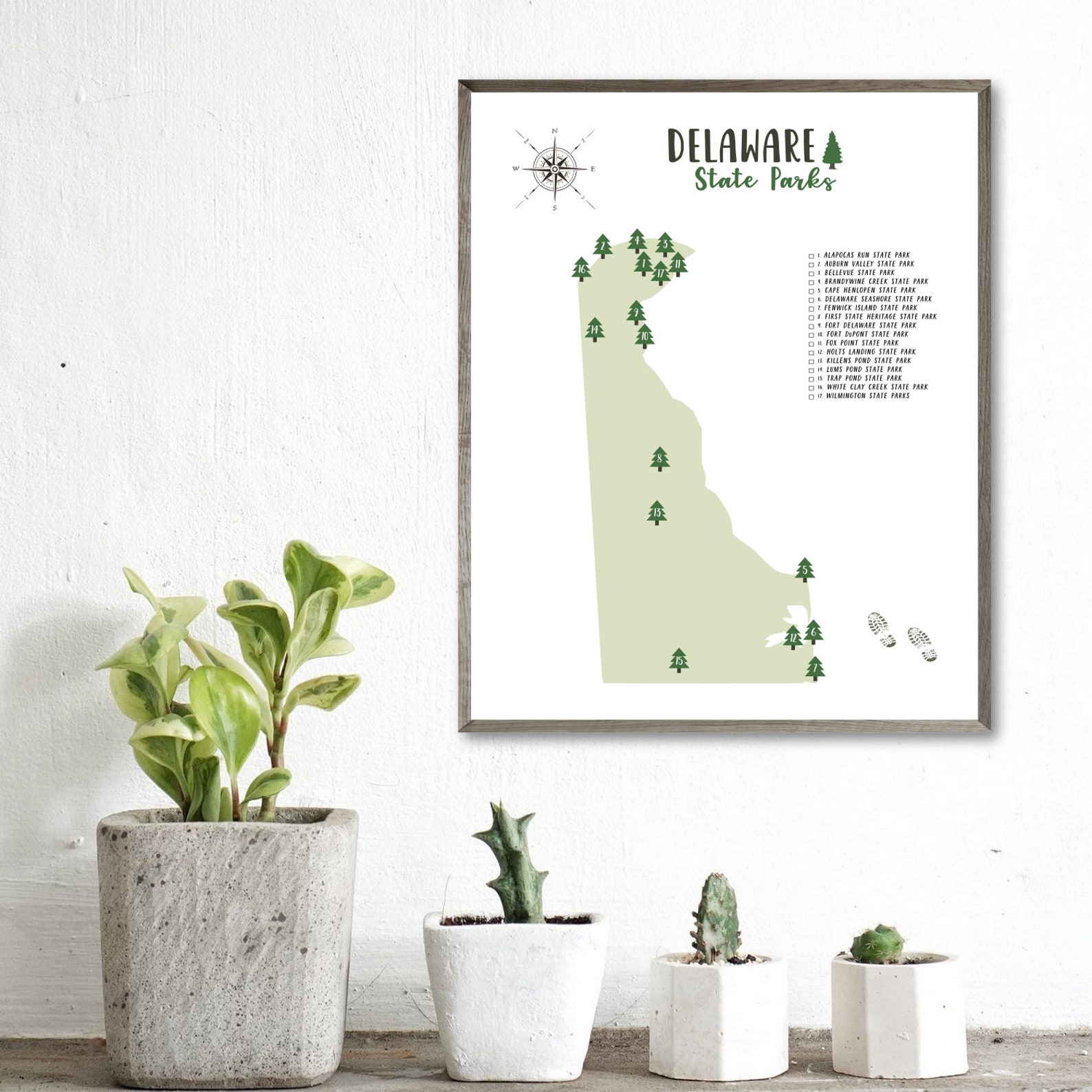 Delaware State Parks Map Print-delaware State Parks - Etsy