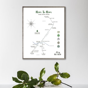 Rim to Rim Trail Map-rim to Rim Hiking Trail Map Print-grand Canyon ...