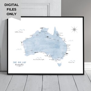 Personalized Australia Road Trip Map-australia Travel Map Print ...